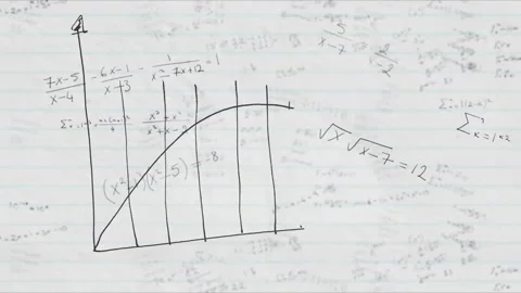 Animation of graphs over math formulas o... | Stock Video | Pond5