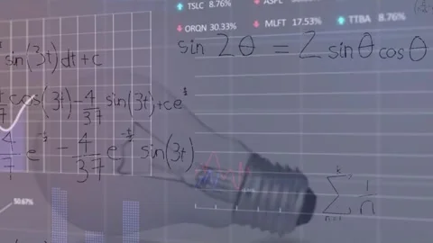 Animation of graphs, trading board, math... | Stock Video | Pond5