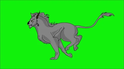 Animation of gray lion running with repe... | Stock Video | Pond5