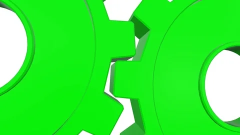 Animation of green 3d gears rotating . W... | Stock Video | Pond5