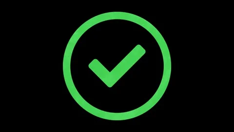 Animation of the green circle check mark... | Stock Video | Pond5