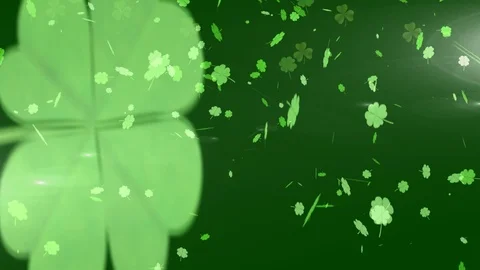 Animation of green clovers falling on da... | Stock Video | Pond5