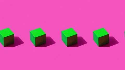 Animation of green cubes in a line | Stock Video | Pond5