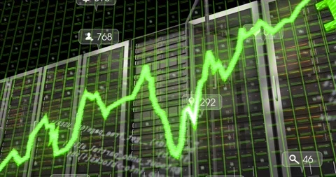 Animation of green inflation text, graph... | Stock Video | Pond5