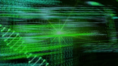 Animation of green lens flare over dna h... | Stock Video | Pond5