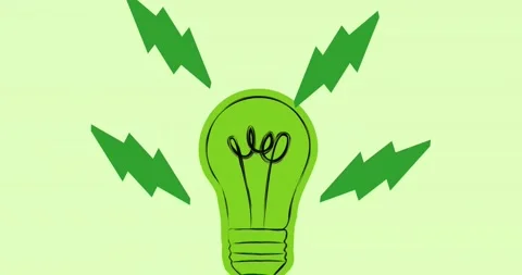 Animation of green lightbulb on green ba... | Stock Video | Pond5