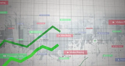Animation of green line graph with digit... | Stock Video | Pond5