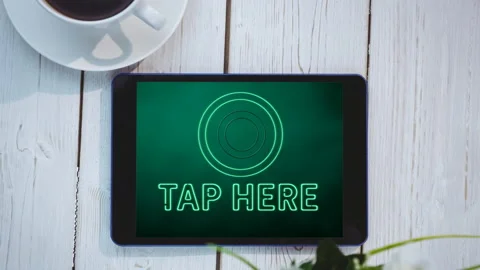 Animation of green neon style words Tap ... | Stock Video | Pond5