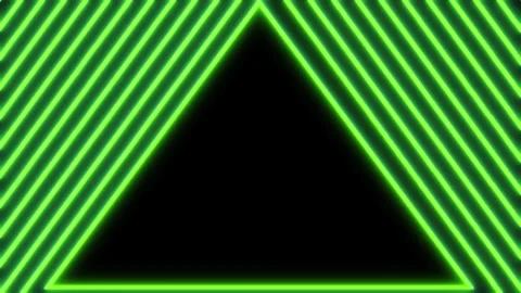 Animation of a green neon triangle appea... | Stock Video | Pond5