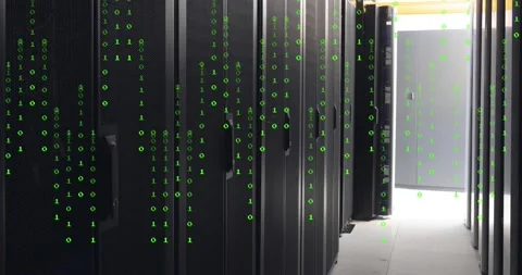 Animation of green numbers falling over ... | Stock Video | Pond5