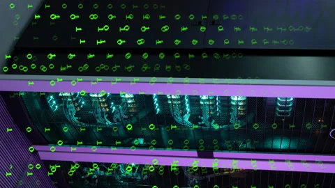 Animation of green numbers falling over ... | Stock Video | Pond5