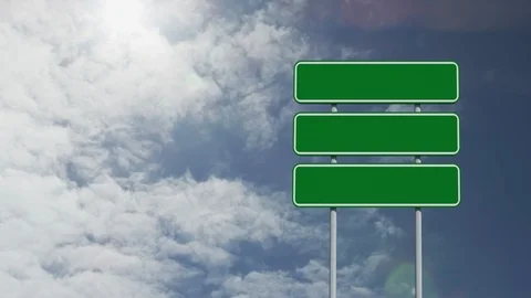 Animation of on green road sign with the... | Stock Video | Pond5