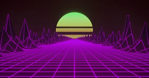 Animation of green sun and glowing pink ... | Stock Video | Pond5