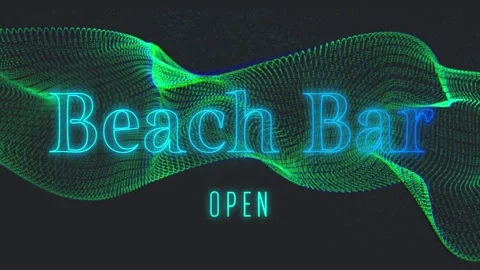 Animation of green waves and beach bar o... | Stock Video | Pond5