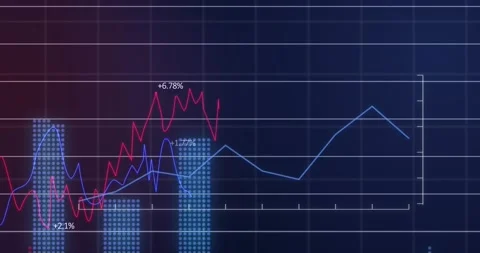 Animation of grid and statistics over gr... | Stock Video | Pond5