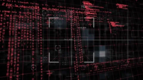 Animation of grid network and scope scan... | Stock Video | Pond5