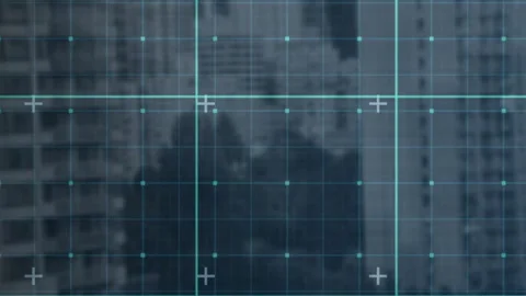 Animation of grid overlay with crosshair... | Stock Video | Pond5