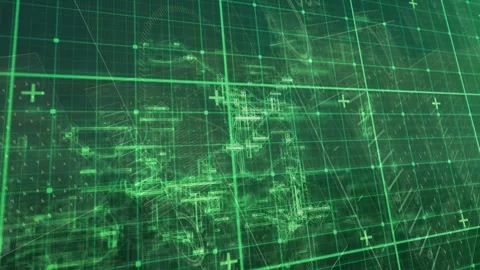 Animation of grid pattern over matrix ma... | Stock Video | Pond5