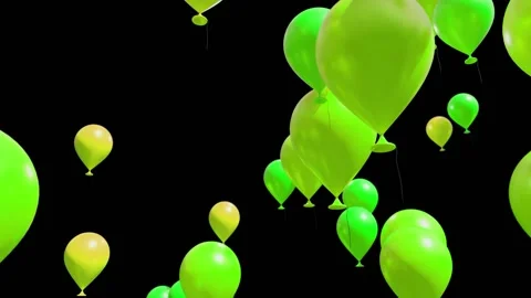 Animation of a group of golden balloons ... | Stock Video | Pond5