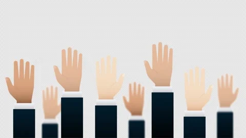 Animation of a Group of People hand rais... | Stock Video | Pond5