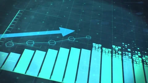 Animation of a growing arrow above a gra... | Stock Video | Pond5