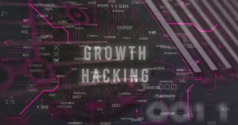 Animation of growth hacking text, infogr... | Stock Video | Pond5