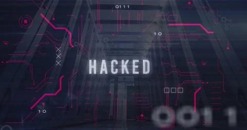 Animation of hacked text, binary codes a... | Stock Video | Pond5