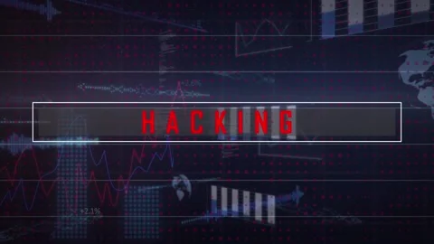 Animation of hacking text over data proc... | Stock Video | Pond5