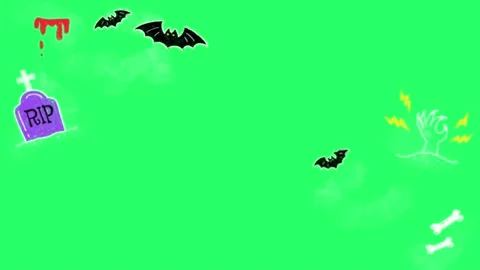 Animation halloween frame with green scr... | Stock Video | Pond5