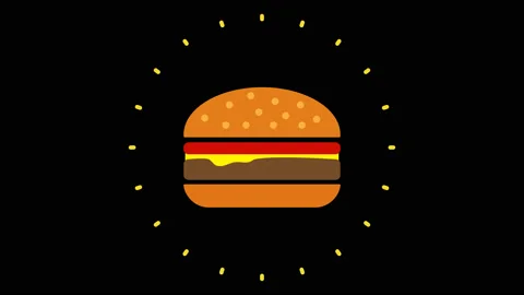 Animation of hamburger sign. fast foo... | Stock Video | Pond5