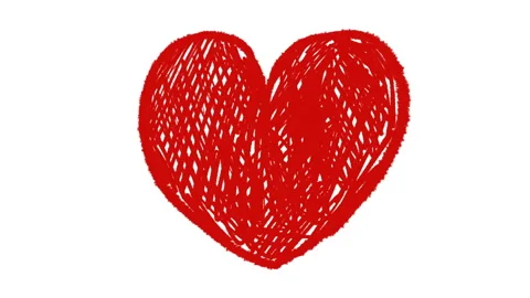 Animation of hand drawn heart shape. | Stock Video | Pond5