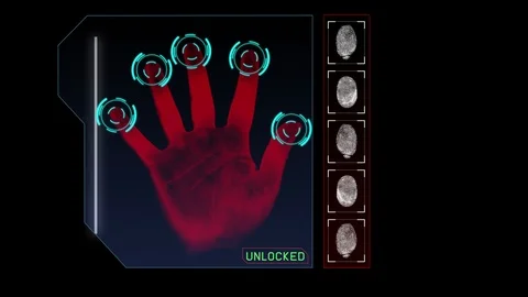Animation of a hand scanning for securit... | Stock Video | Pond5