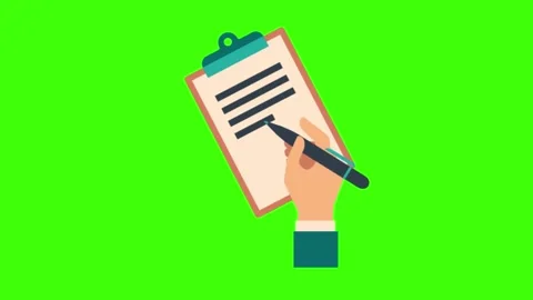 Animation of a hand signing a contract o... | Stock Video | Pond5