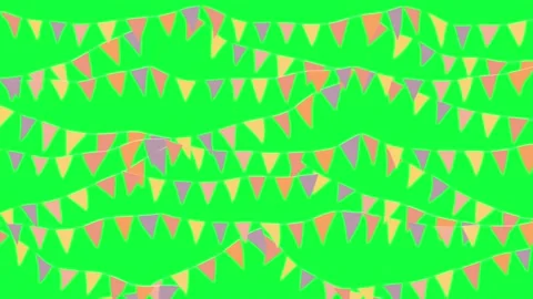 Animation of hanging flags garland isola... | Stock Video | Pond5