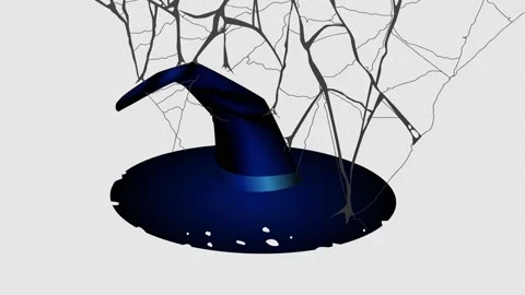 Animation of a hanging witch hat on a we... | Stock Video | Pond5