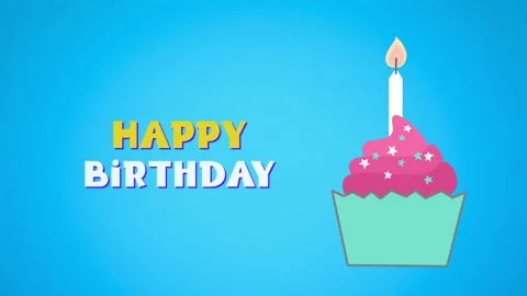 Animation of happy birthday text and bir... | Stock Video | Pond5