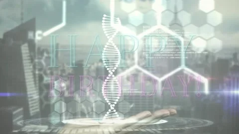 Animation of happy birthday text with dn... | Stock Video | Pond5