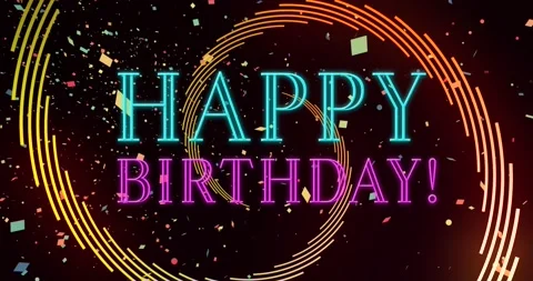 Animation of happy birthday text over sh... | Stock Video | Pond5