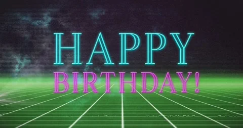 Animation of happy birthday text over sh... | Stock Video | Pond5