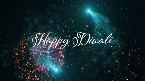 Animation of happy diwali over fireworks... | Stock Video | Pond5