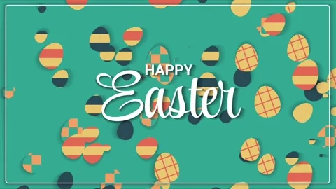 Animation of happy easter and spring bac... | Stock Video | Pond5