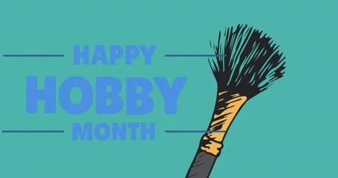 Animation of happy hobby month text with... | Stock Video | Pond5