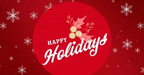 Animation of happy holidays text over sn... | Stock Video | Pond5