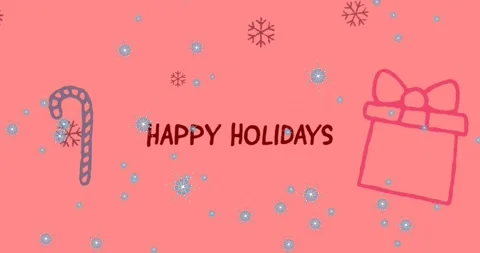 Animation of happy holidays text over pi... | Stock Video | Pond5