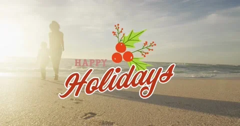Animation of happy holidays text over bi... | Stock Video | Pond5