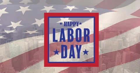 Animation of happy labor day text, over ... | Stock Video | Pond5