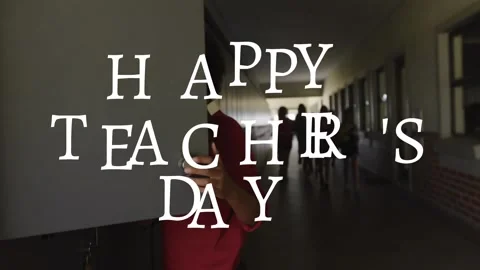 Animation of happy teachers day text ove... | Stock Video | Pond5