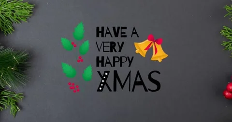 Animation of have a very happy xmas chri... | Stock Video | Pond5