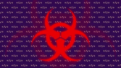 Animation of hazard symbols over dots mo... | Stock Video | Pond5