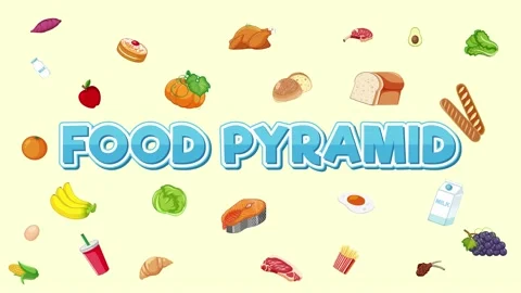Animation of healthy food pyramid diagra... | Stock Video | Pond5